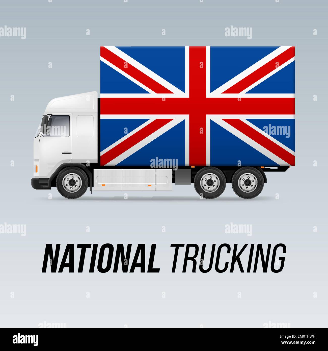 Symbol of National Delivery Truck with Flag of Great Britain. National ...