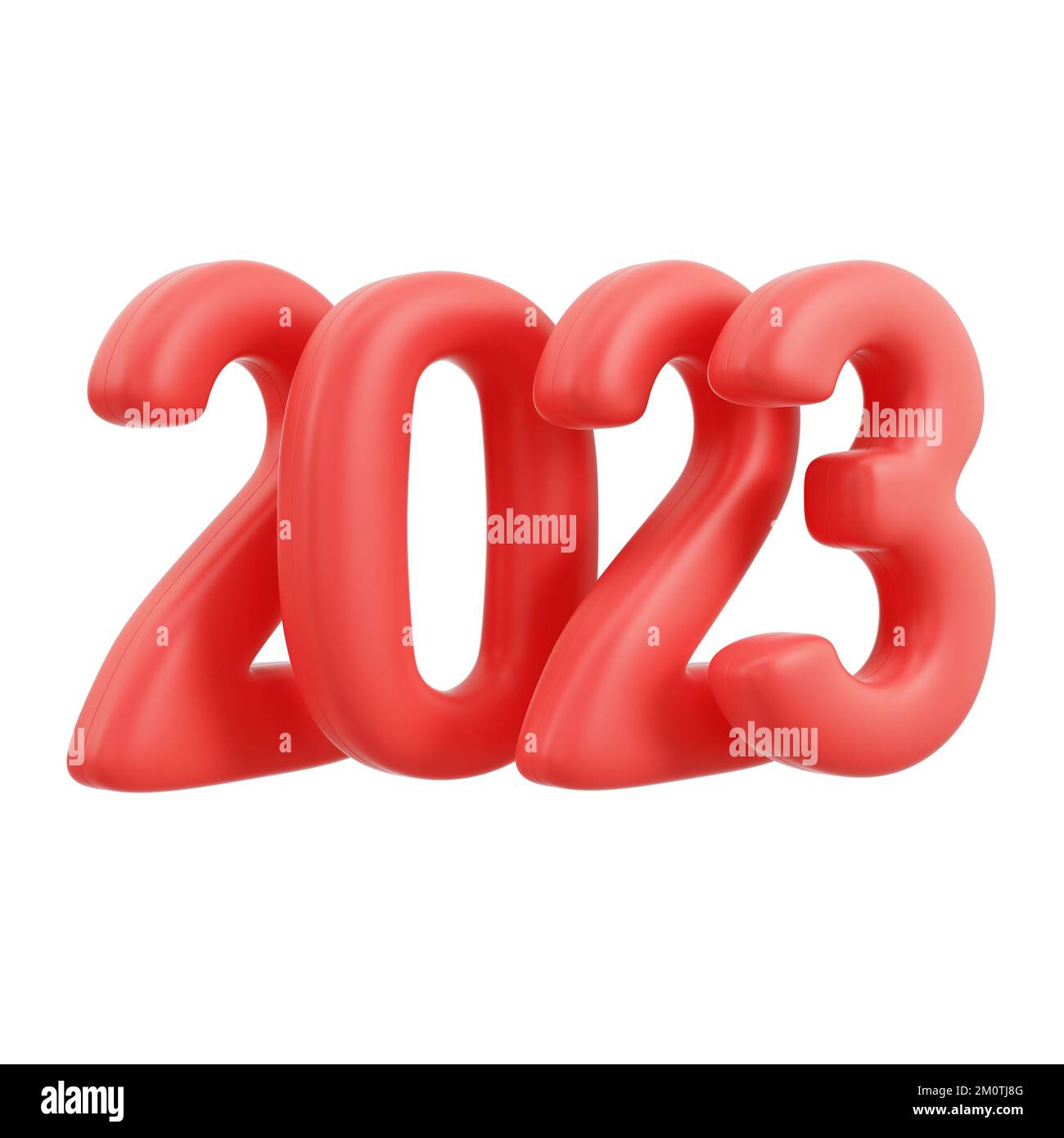 Red 2023 digits isolated on white background. 3d rendering Stock Photo ...