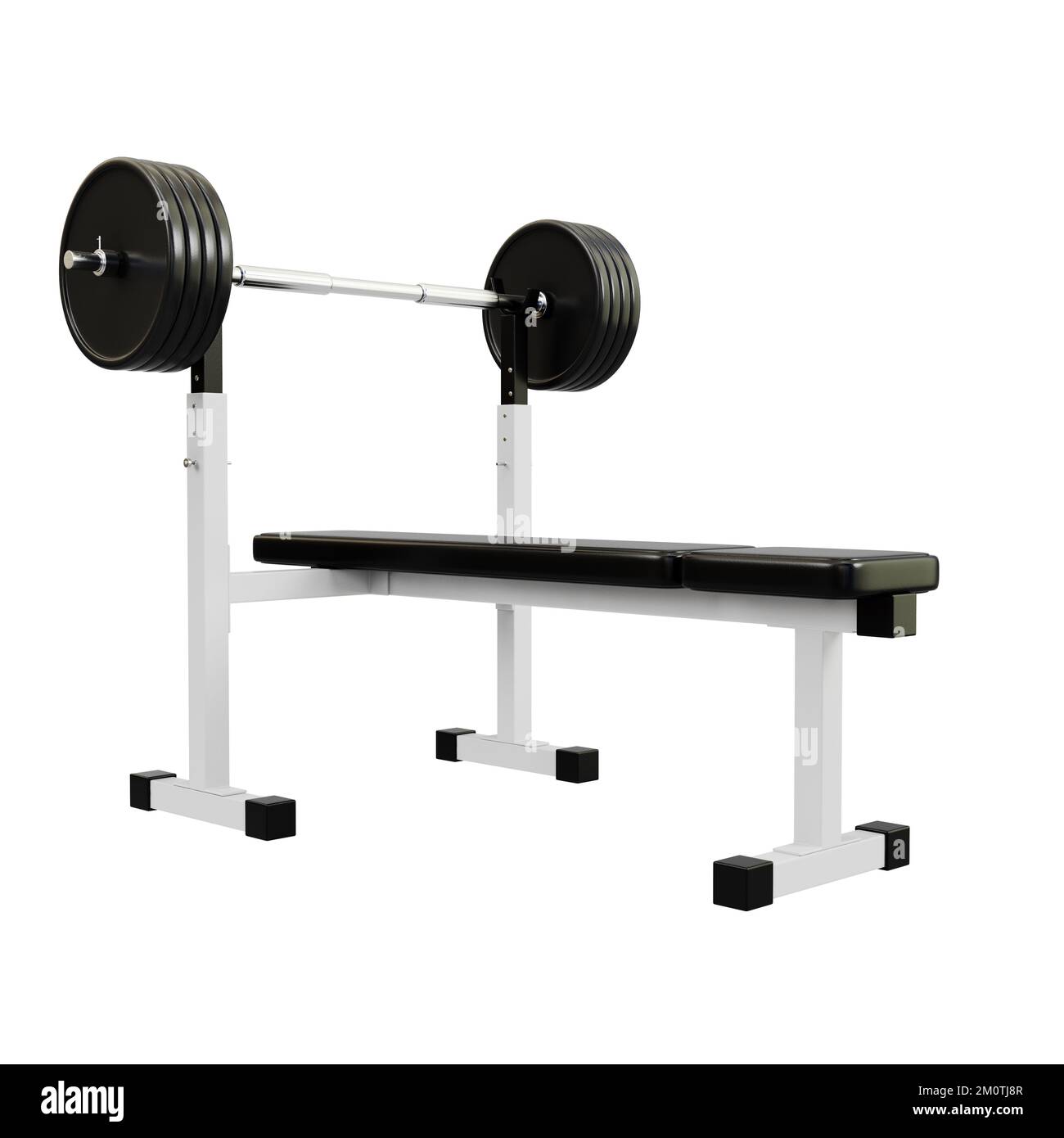 Barbell bench isolated on white background. 3d rendering Stock Photo ...
