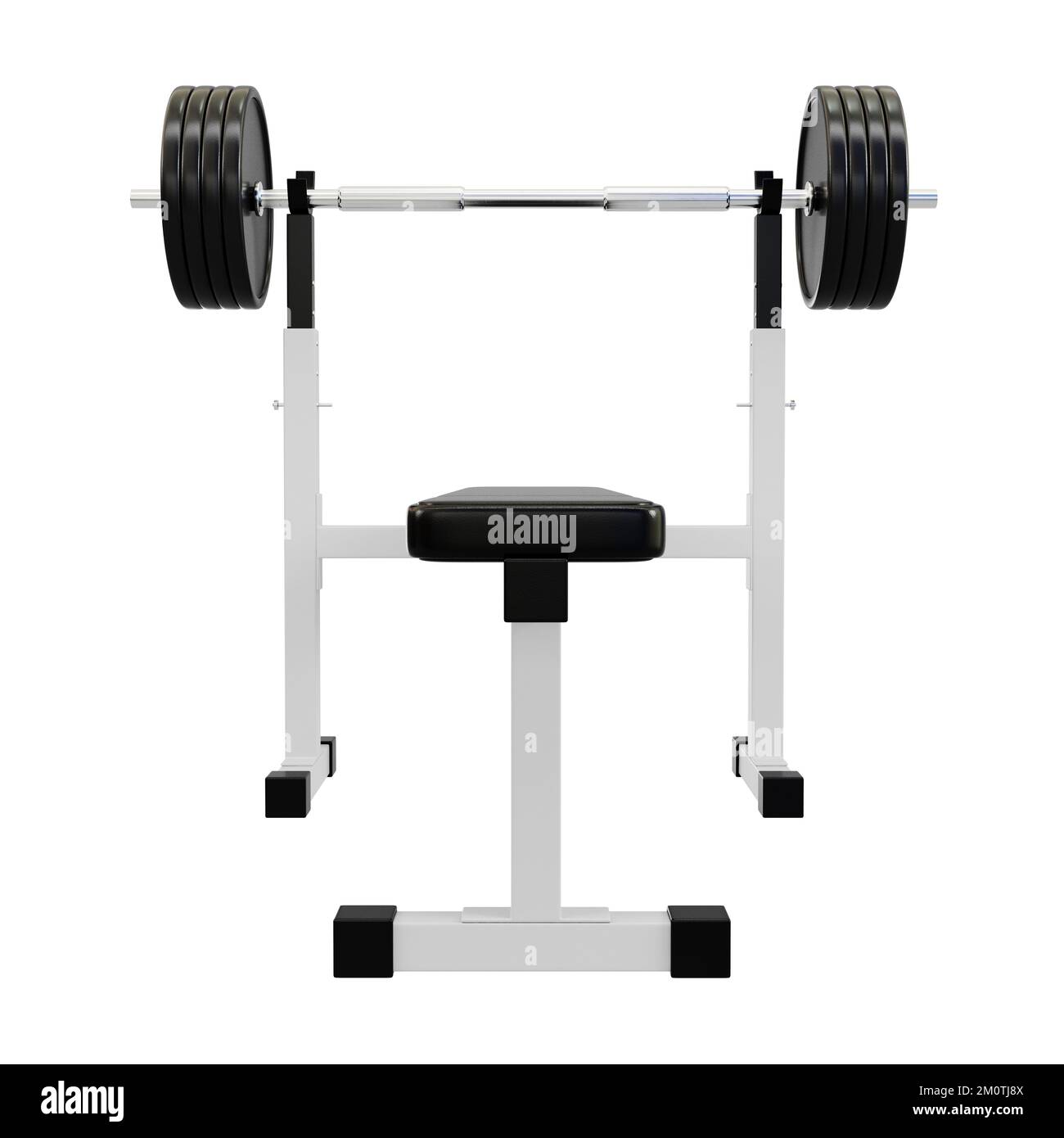Barbell bench isolated on white background. 3d rendering Stock Photo ...