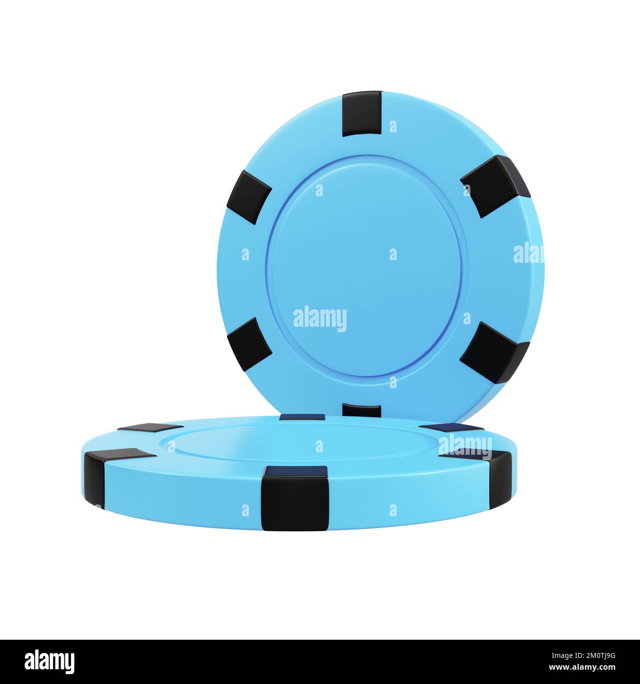 Blue poker chips isolated on white background. 3d rendering Stock Photo ...