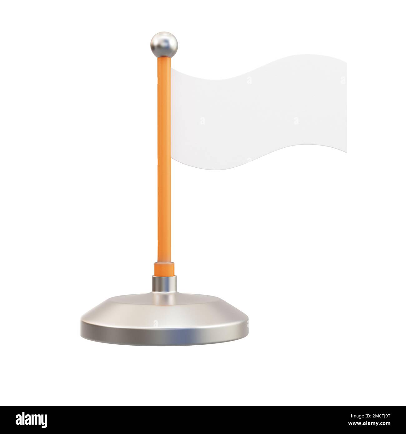 Blank flag on stand isolated on white background. 3d rendering Stock ...