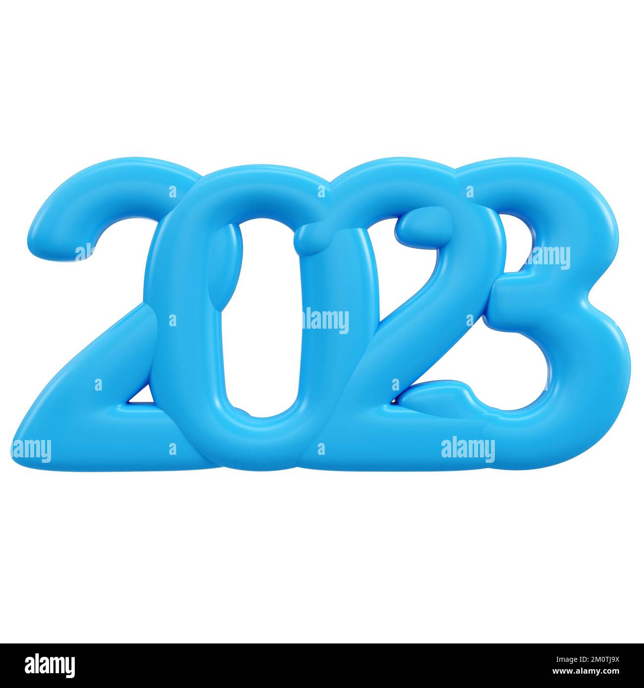 Blue 2023 digits isolated on white background. 3d rendering Stock Photo ...