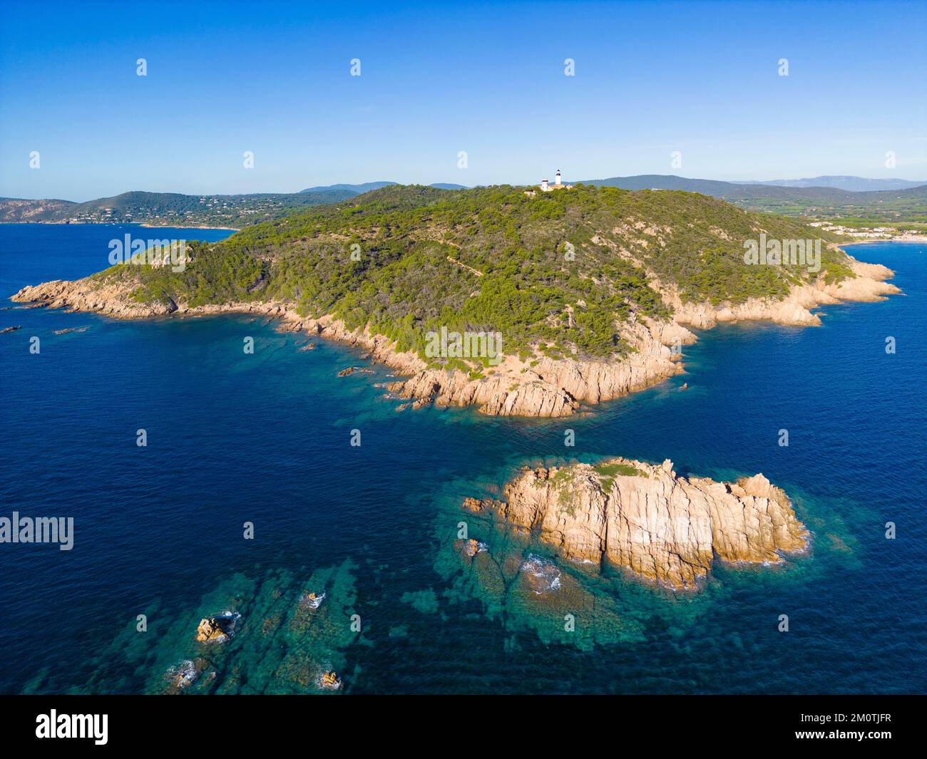 France, Var, Saint Tropez peninsula, La Croix Valmer, Cap Lardier ...