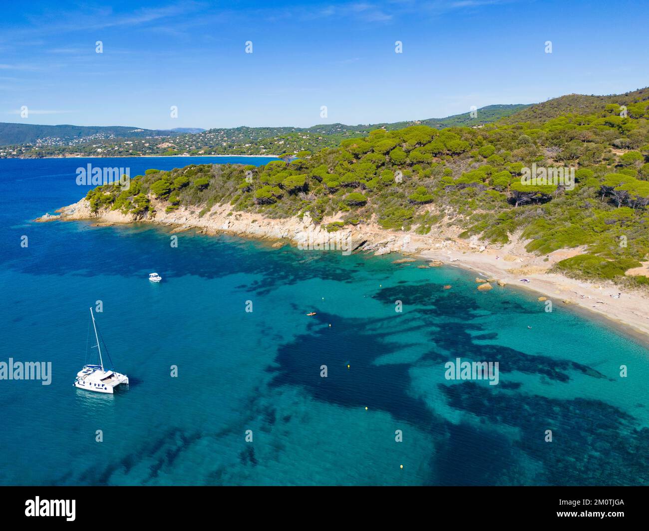France, Var, La Croix Valmer, coastal path between Gigaro beach and Cap ...