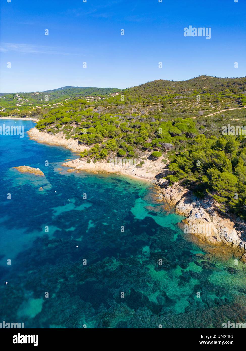France, Var, La Croix Valmer, coastal path between Gigaro beach and Cap ...