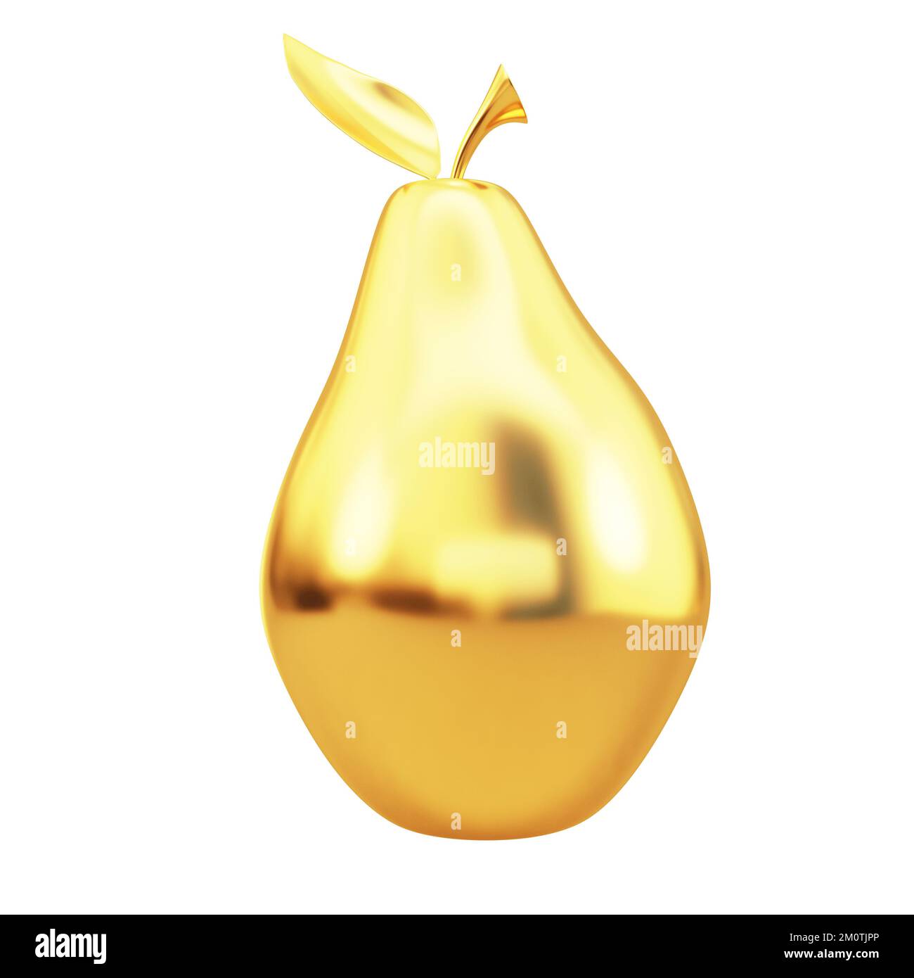 Golden pear isolated on white background. 3d rendering Stock Photo - Alamy