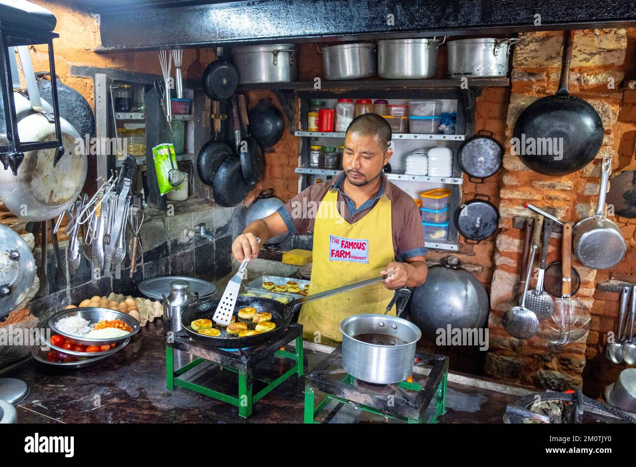 Nepal, Nuwakot, eco-lodge The Famous Farm, renovated in an old farm ...