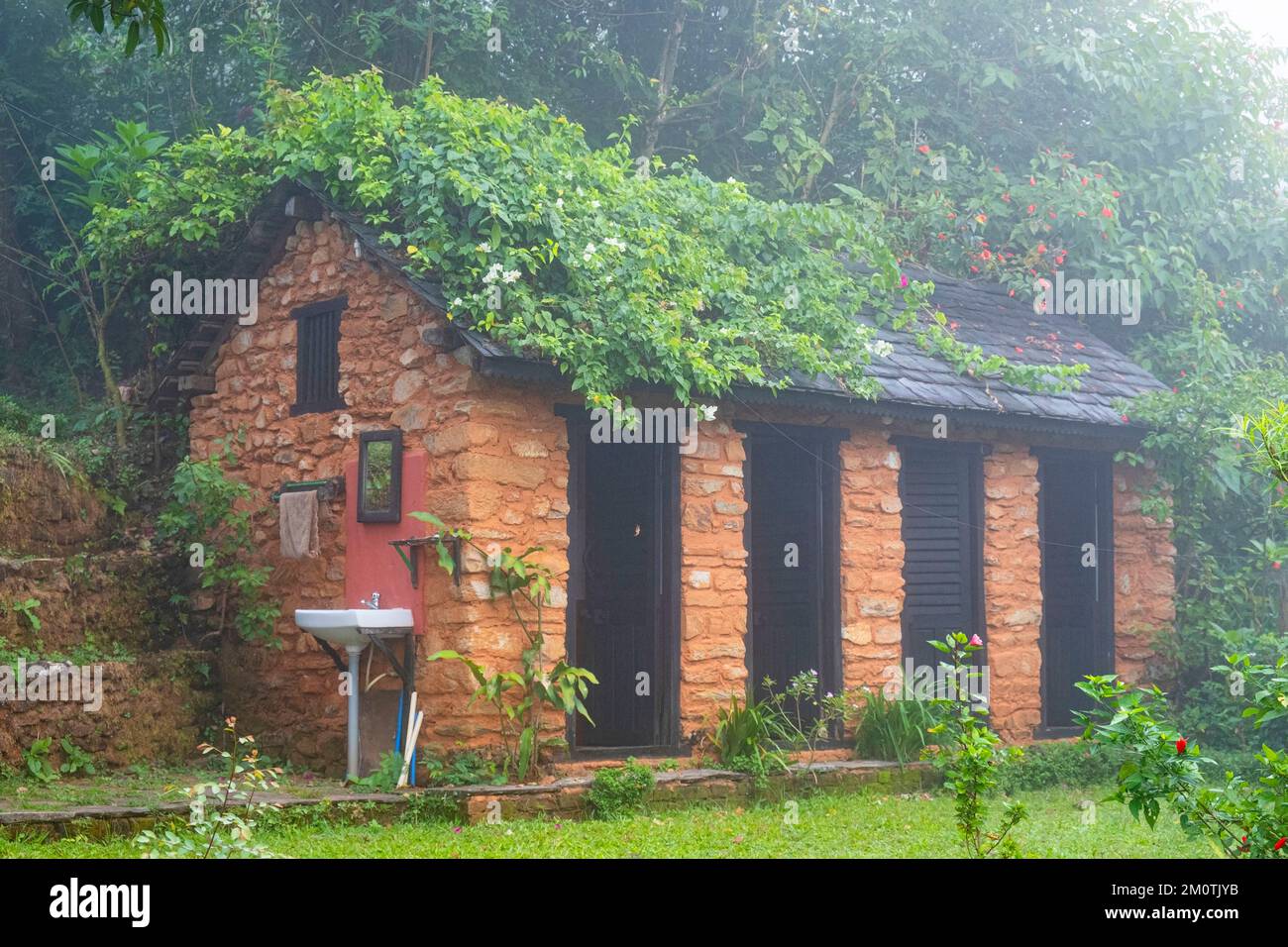 Nepal, Nuwakot, eco-friendly lodge The Famous Farm, renovated in an old ...