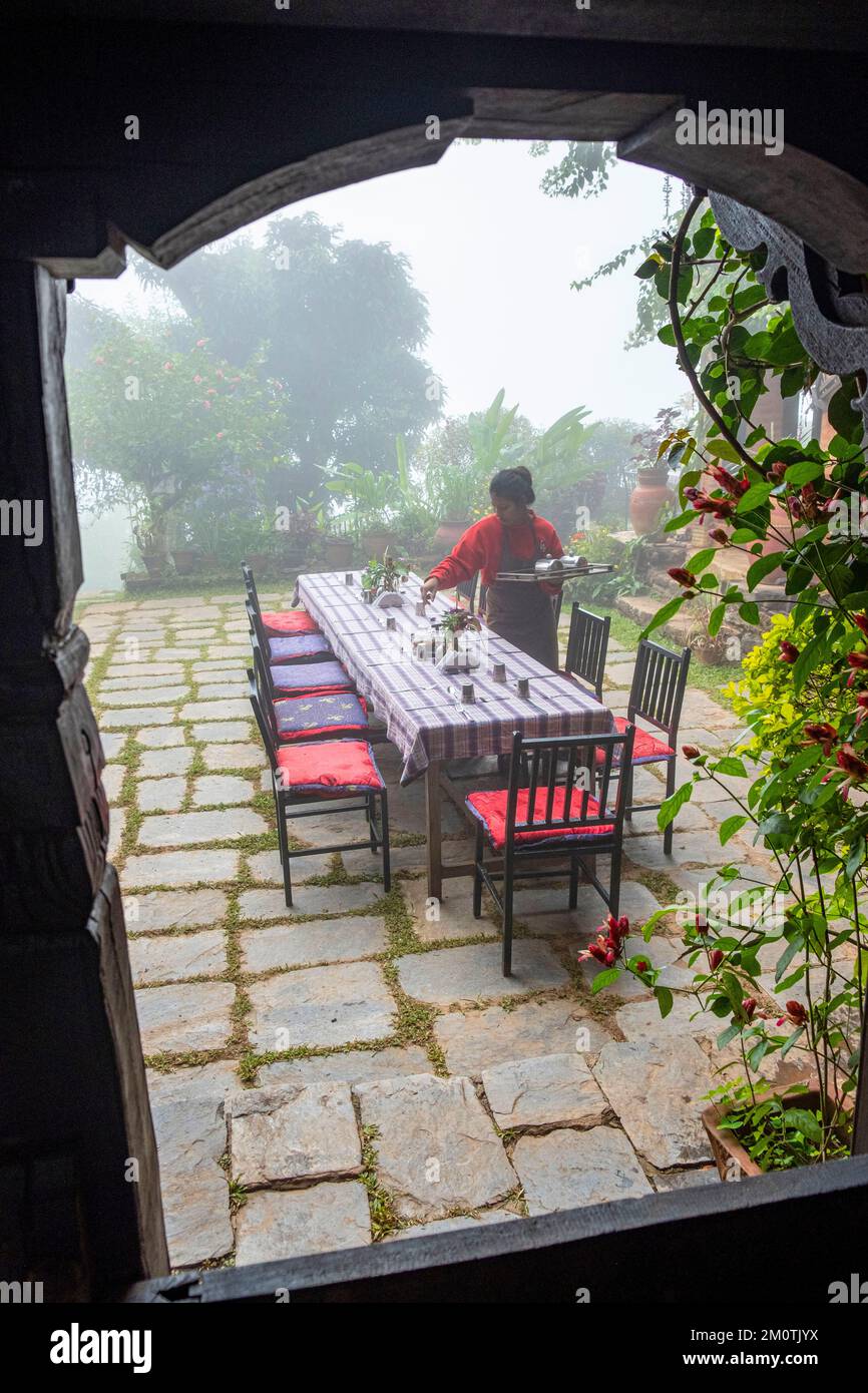 Nepal, Nuwakot, eco-friendly lodge The Famous Farm, renovated in an old ...