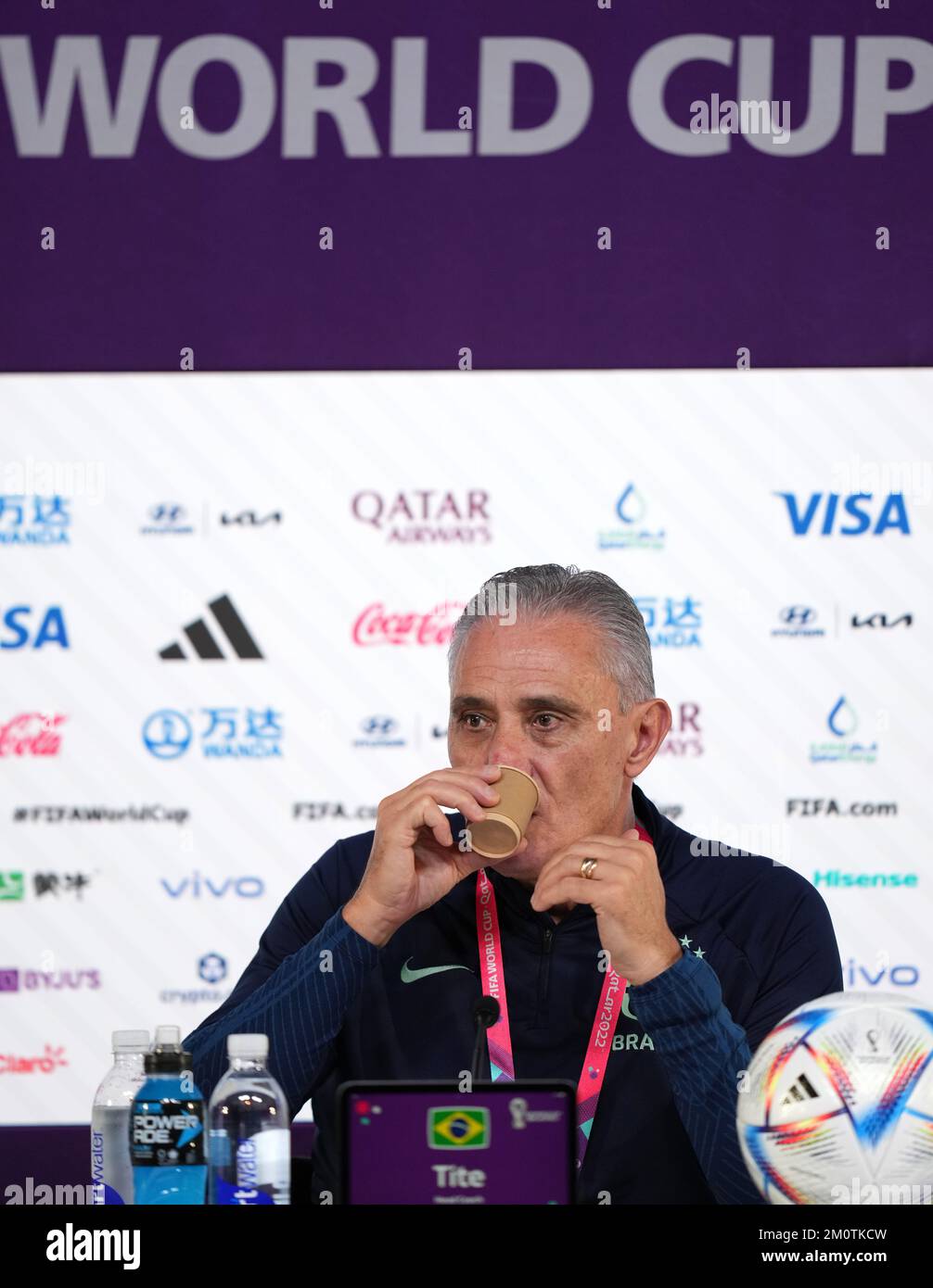 Brazil manager Tite during a press conference at the Main Media Centre ...