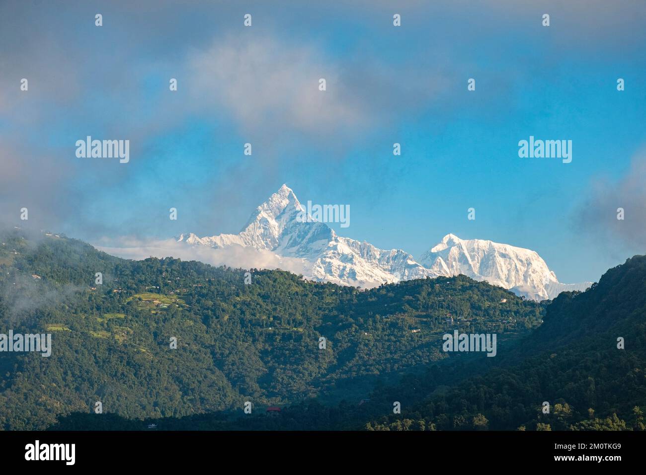Nepal, Pokhara, Annapurna, sacred peak of Machhapuchhare Stock Photo ...