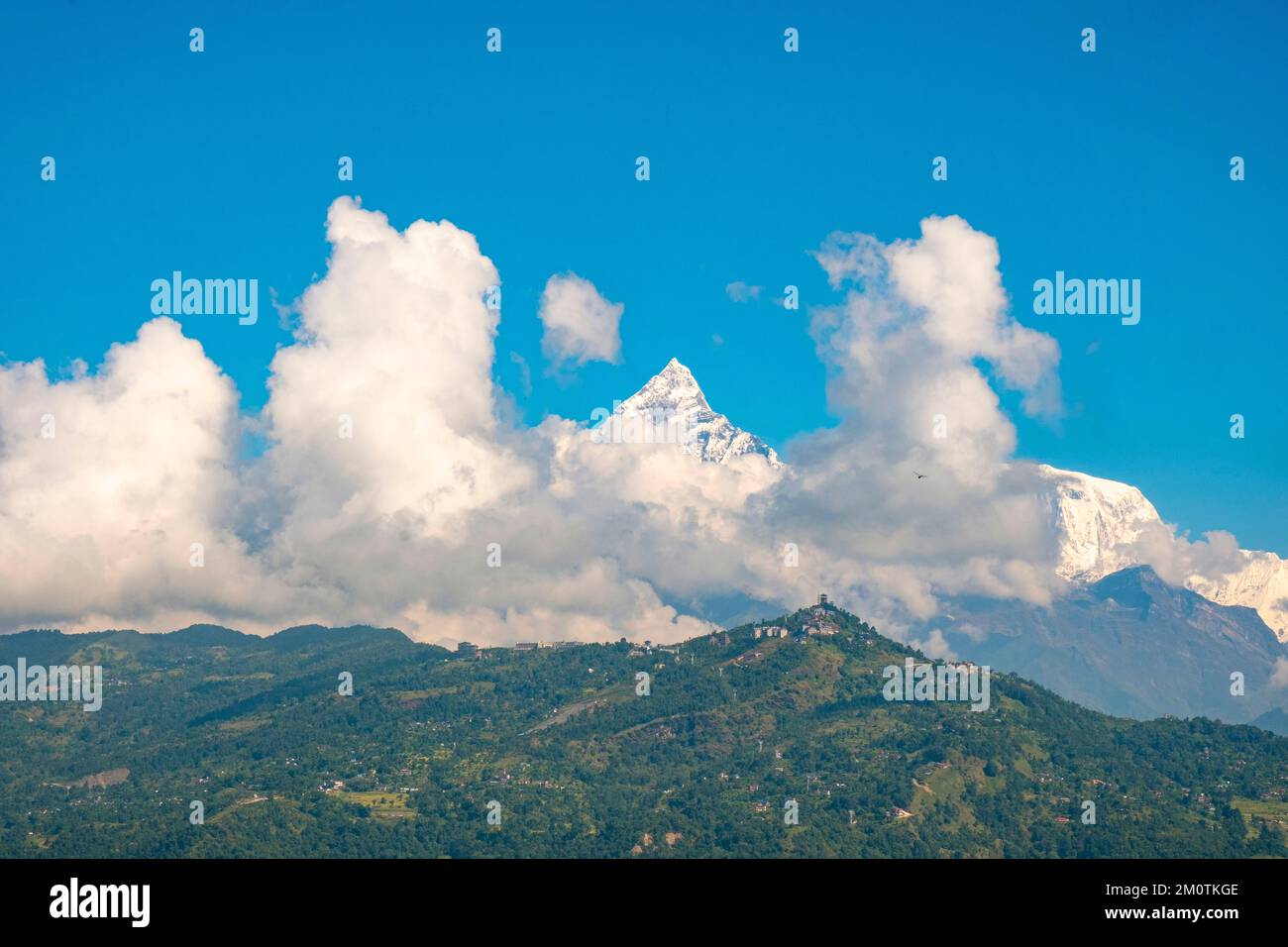 Nepal, Pokhara, Annapurna, sacred peak of Machhapuchhare Stock Photo ...