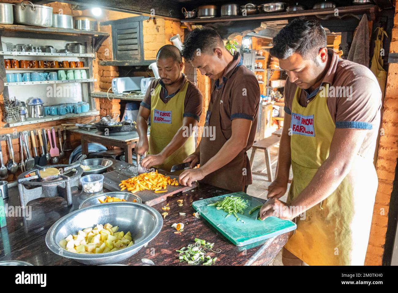 Nepal, Nuwakot, eco-lodge The Famous Farm, renovated in an old farm ...