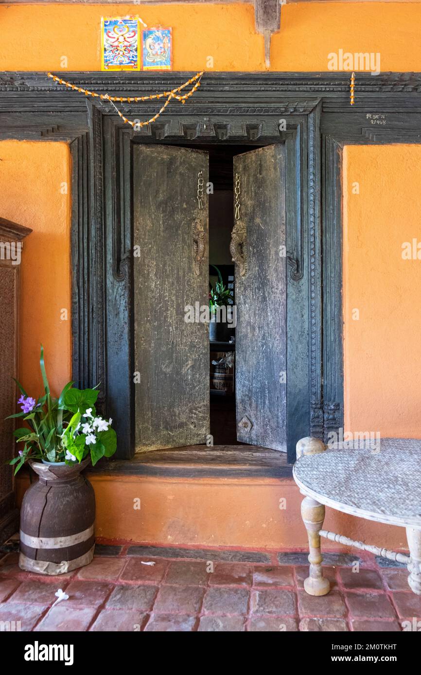 Nepal, Nuwakot, eco-friendly lodge The Famous Farm, renovated in an old ...