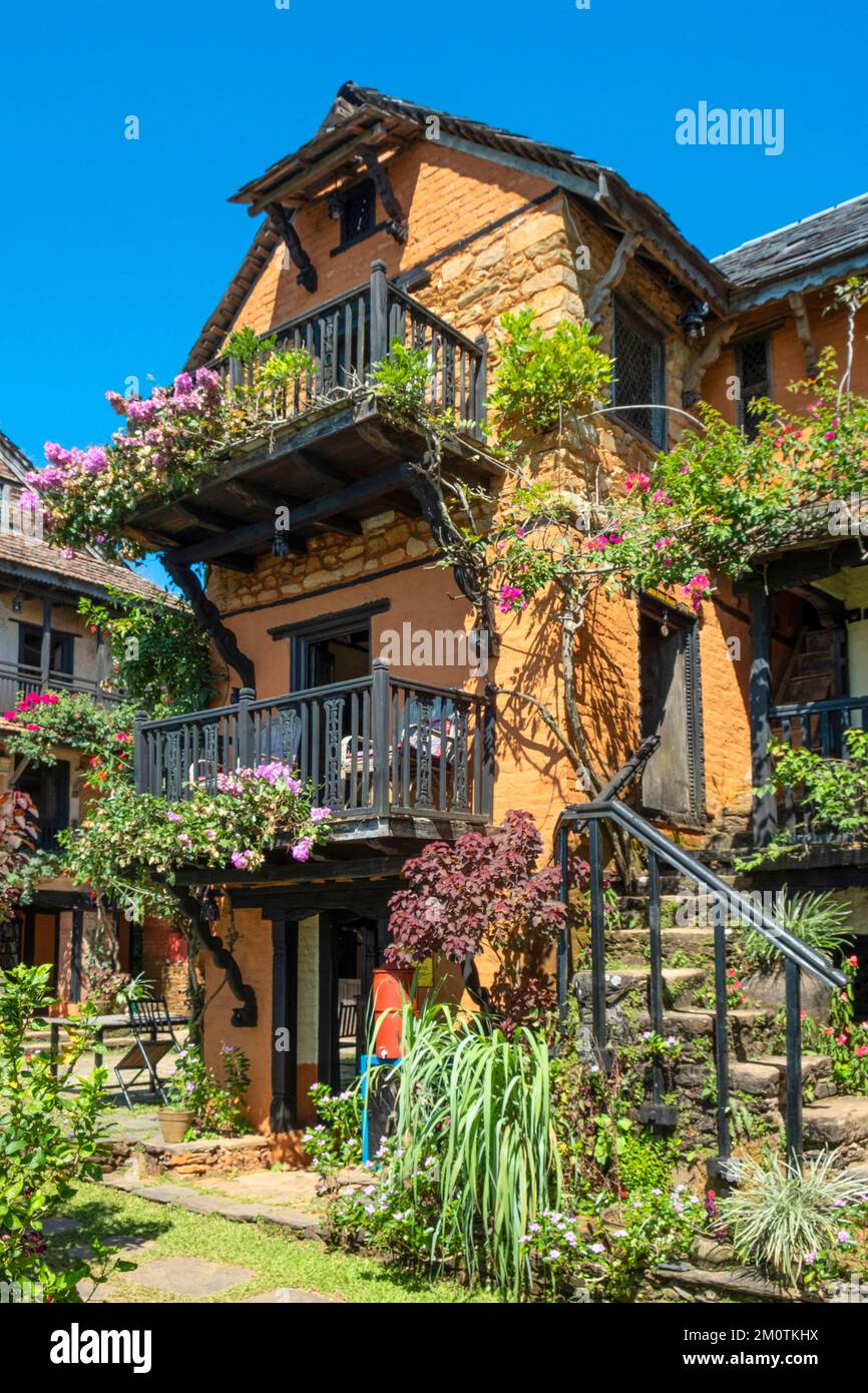 Nepal, Nuwakot, eco-friendly lodge The Famous Farm, renovated in an old ...