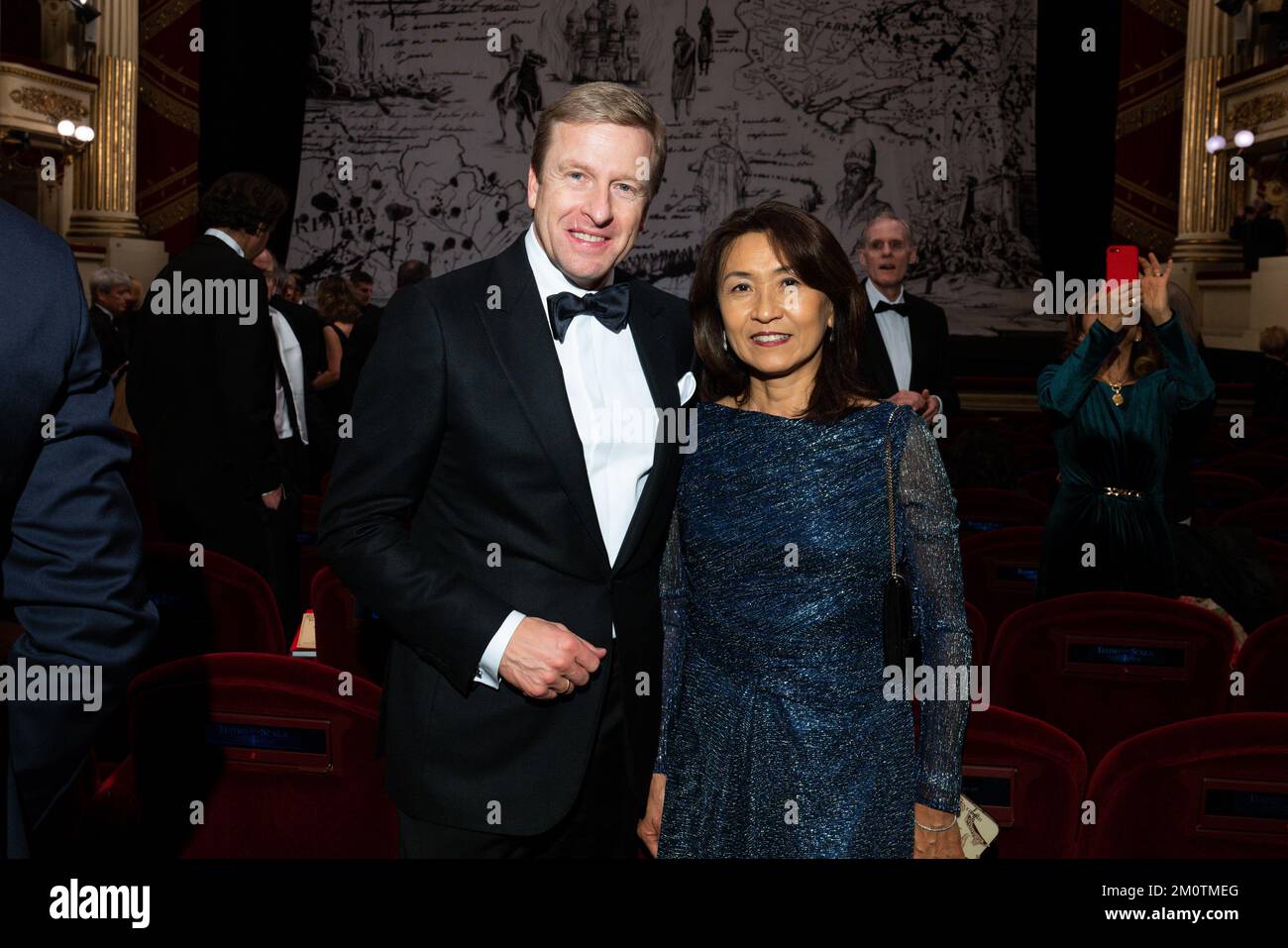 Milan, Italy 07/12/2022, Kaori Zipse , Oliver Zipse Premiere at La ...