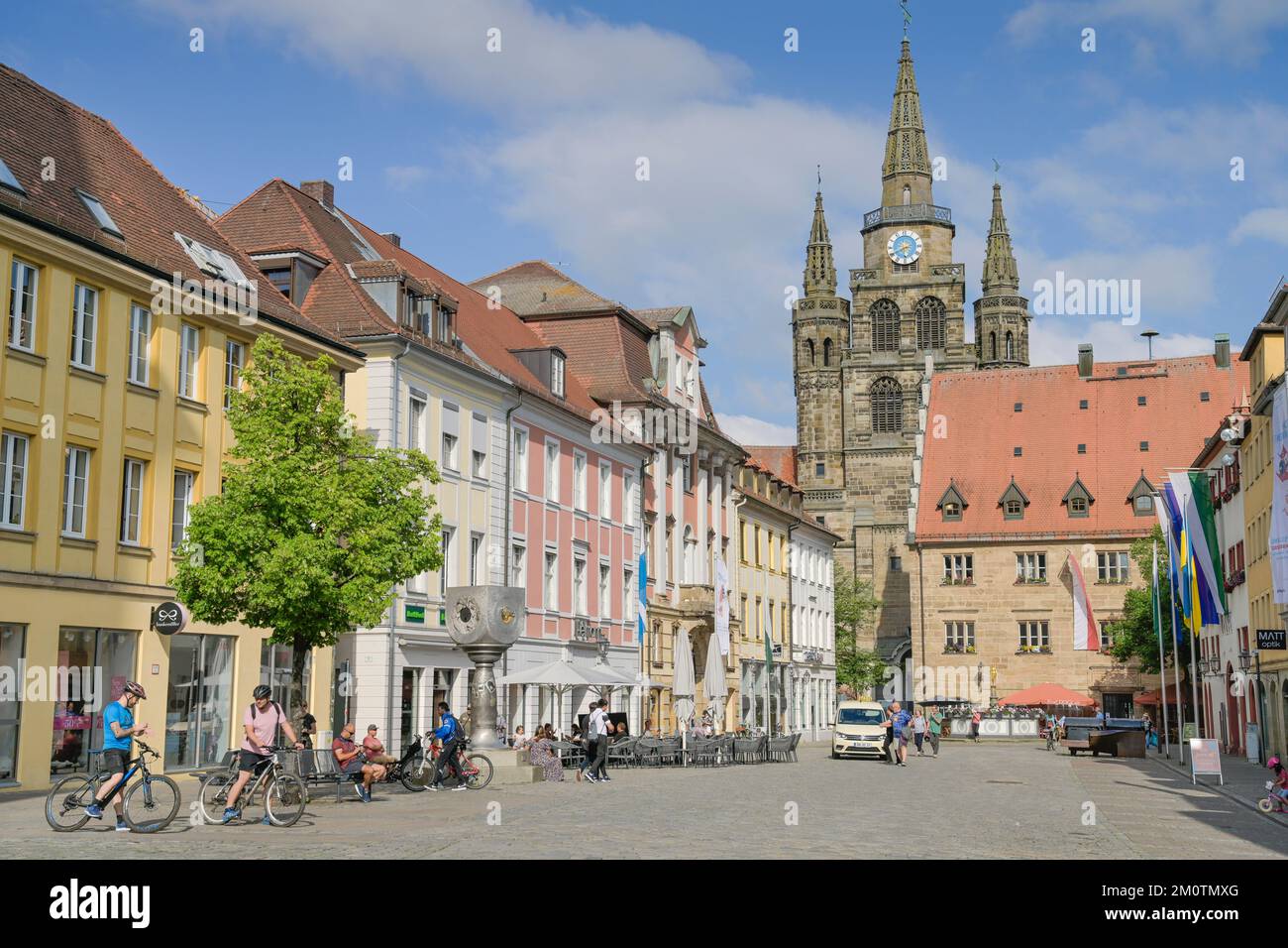 Altbauten, Martin-Luther-Platz, Altstadt, Ansbach, Bayern, Deutschland ...