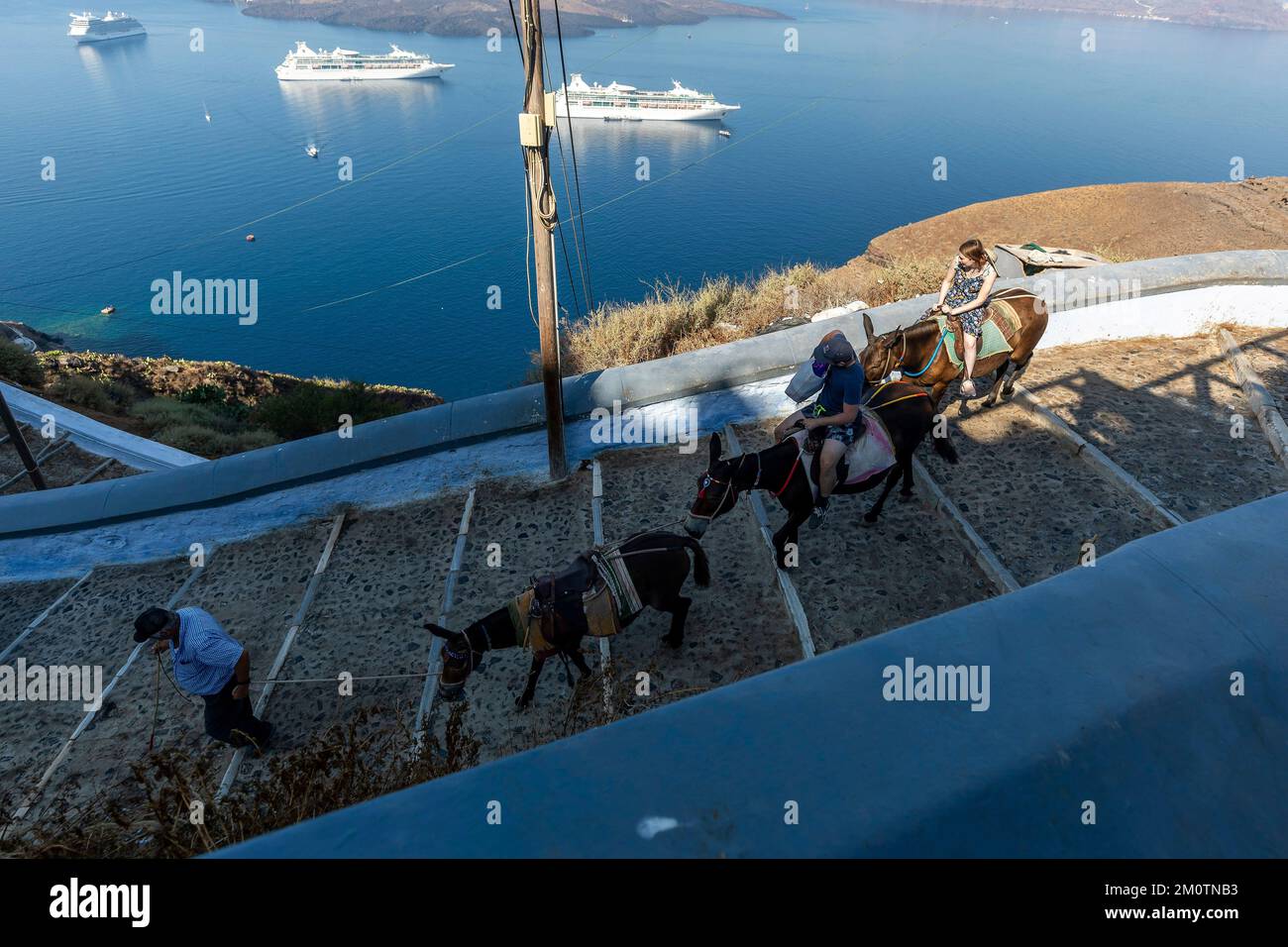 Greece, The Cyclades, Santorini Island (Thera or Thira), Village of ...