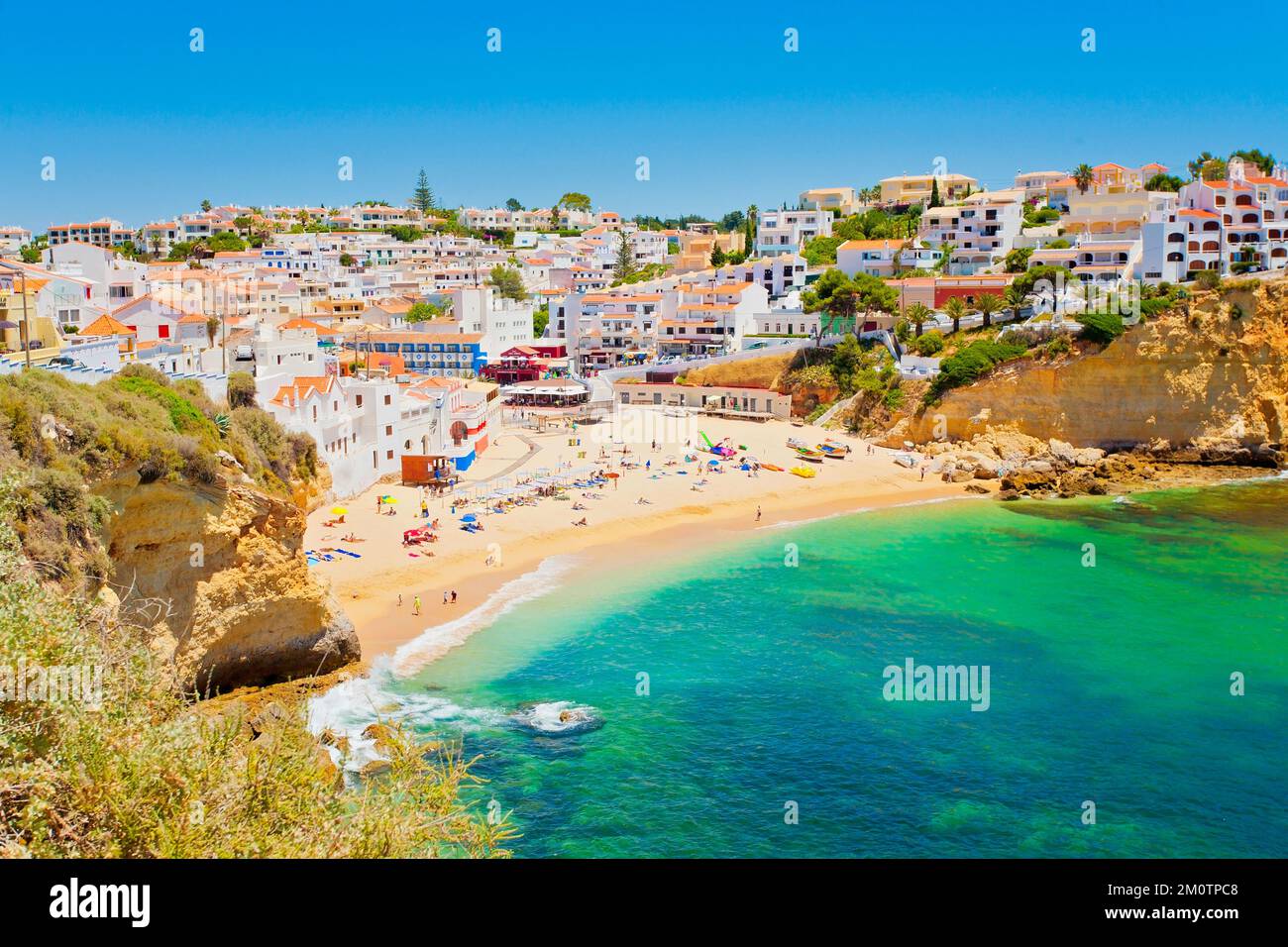 Panoramic view of Carvoeiro village in Algarve, Portugal Stock Photo ...