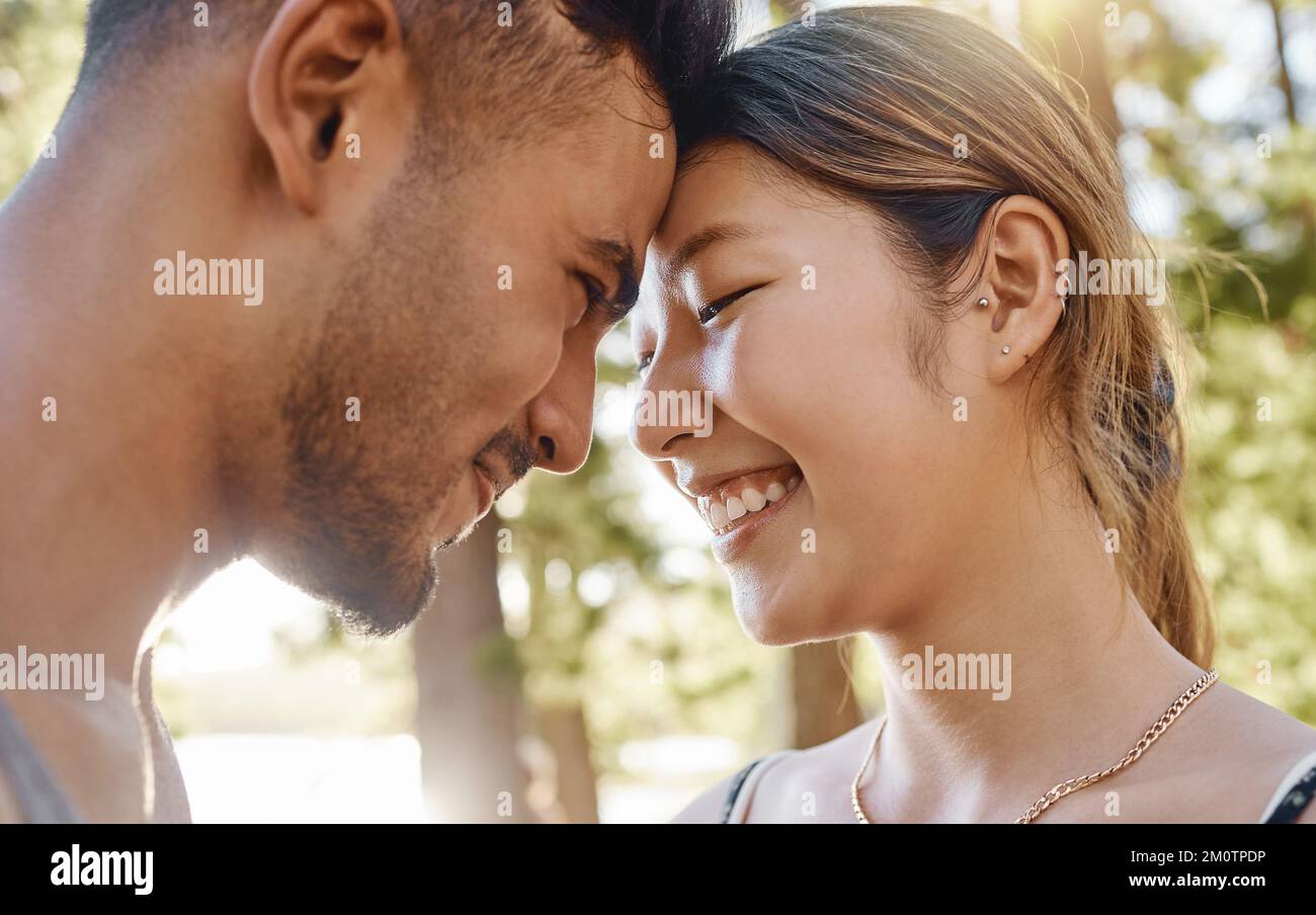 I will love you for eternity. a young couple standing together and ...