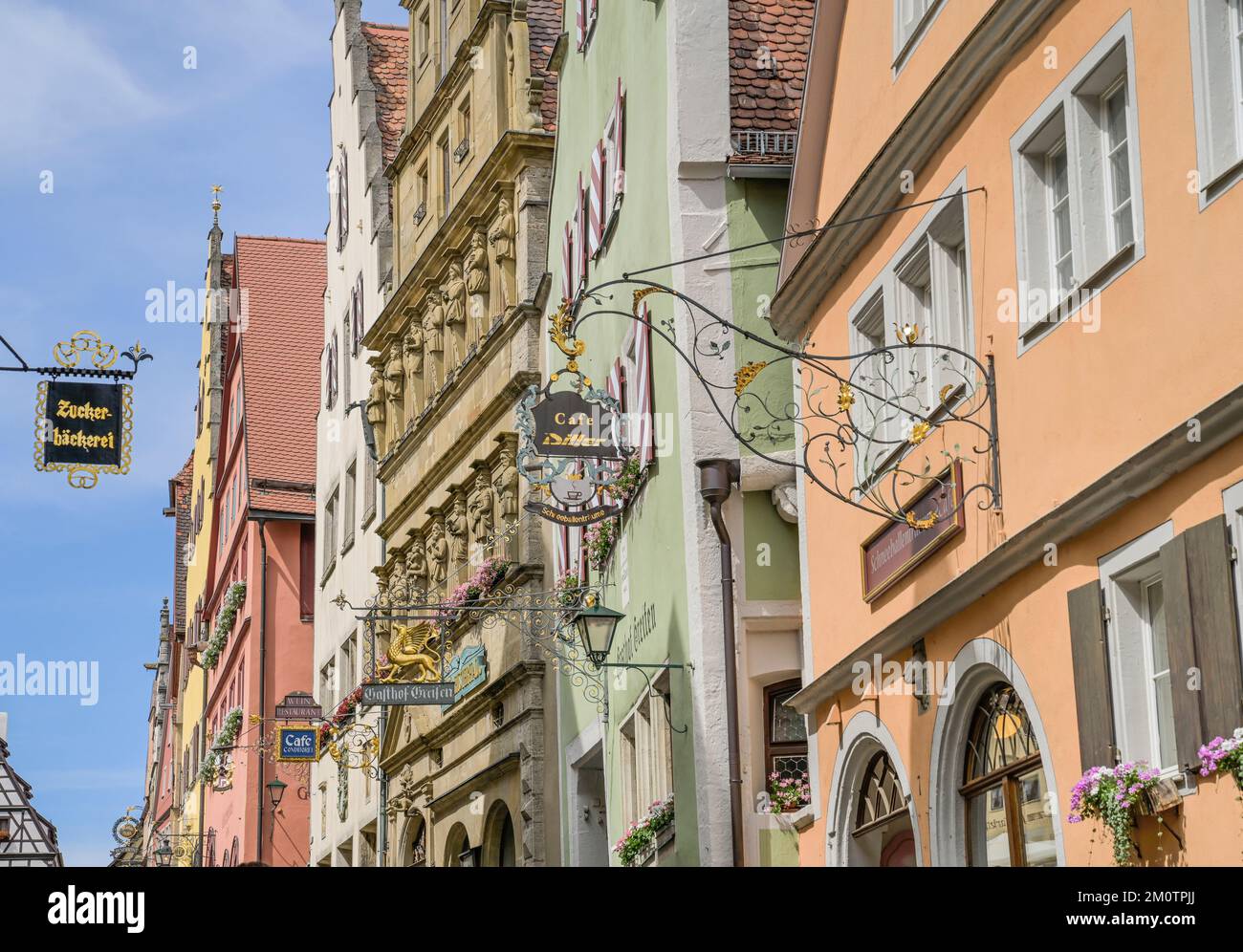 Altbauten, Fassaden, Obere Schmiedgasse, Altstadt, Rothenburg ob der ...