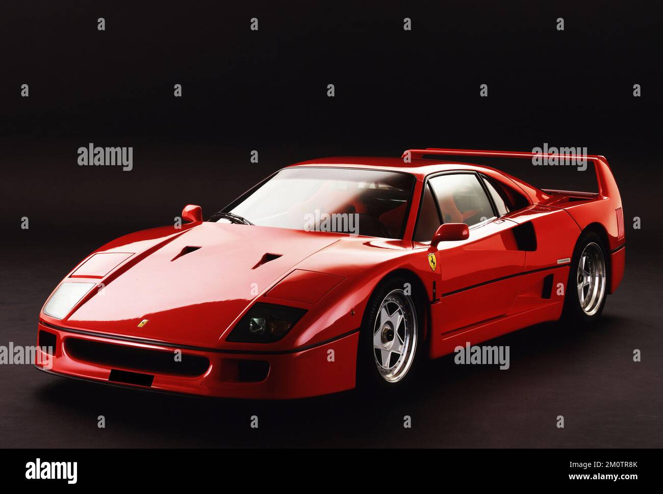 Scanned image of a Ferrari F40 supercar, 3/4 front, London, UK shot on ...
