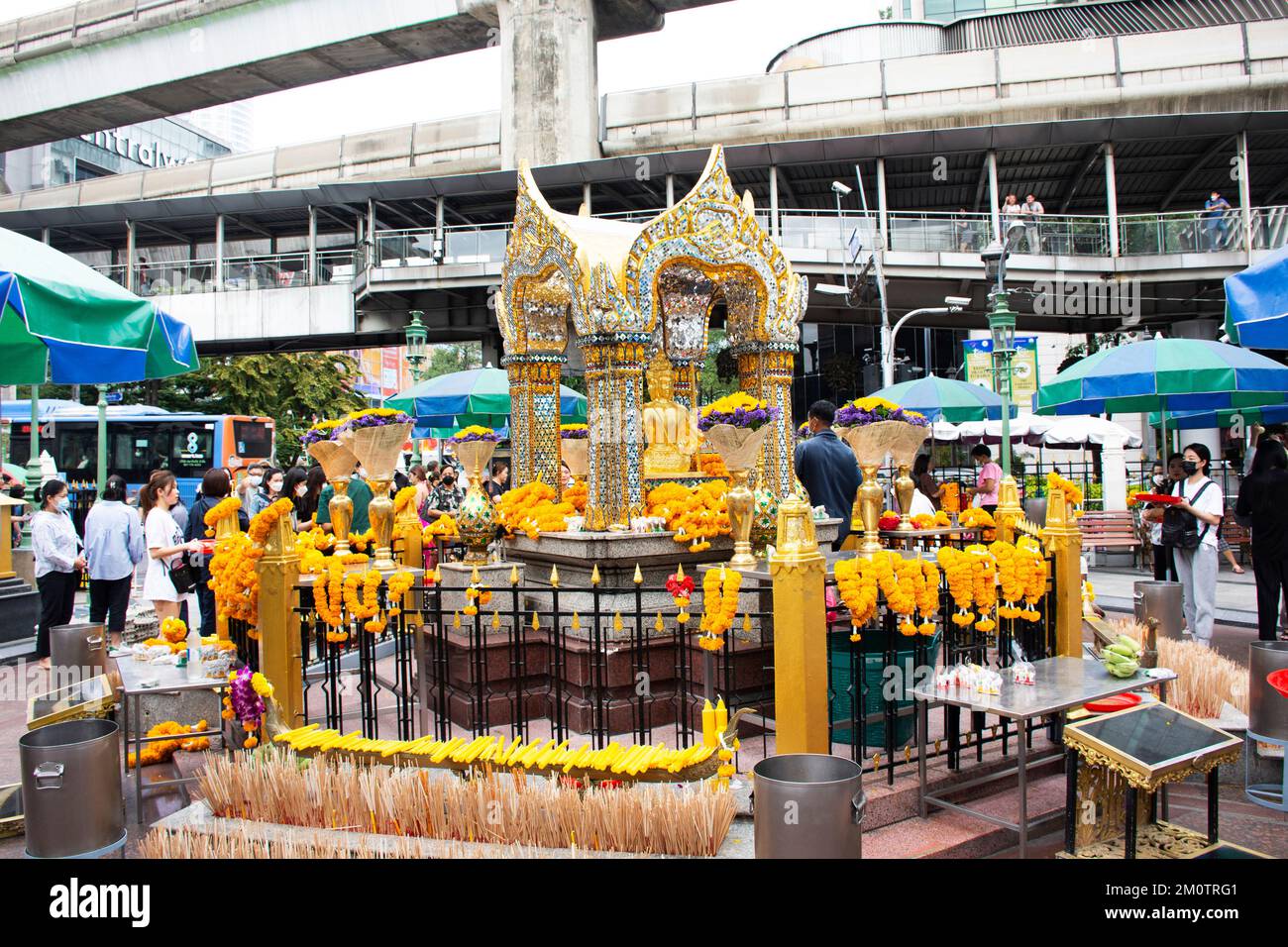 San Thao Maha Phrom Erawan Shrine or Lord Maha Brahma for thai people ...