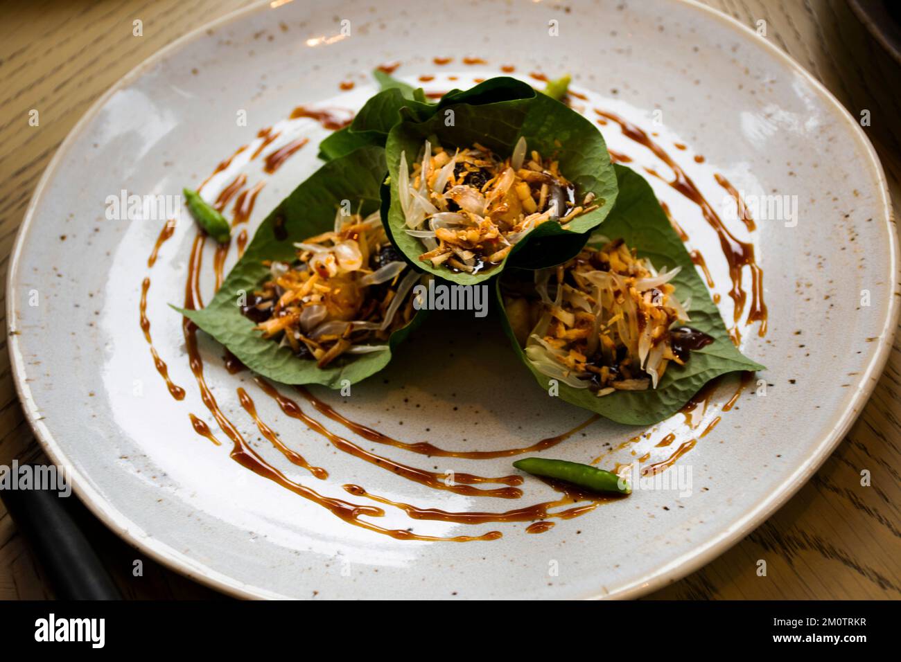 Traditional local cuisine thai fusion food Miang Kham or Savoury Leaf ...