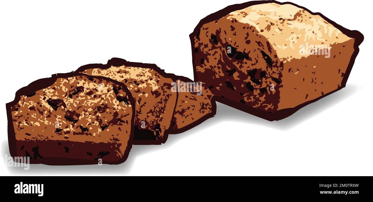 Delicious Banana Bread Vector DesignnSweet Banana Bread Vector ...