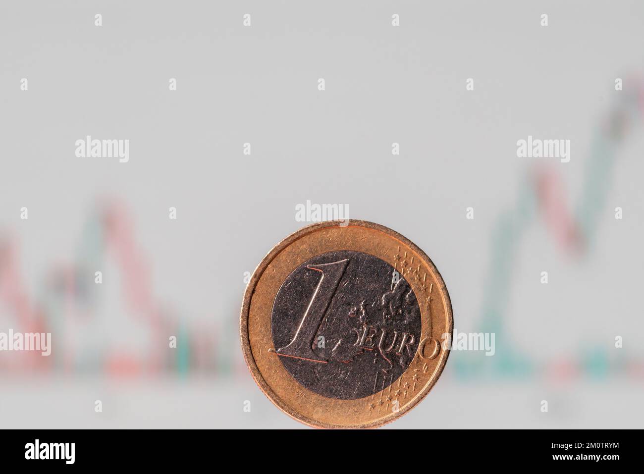 Euro stock market chart on white background. Growth of global currency ...