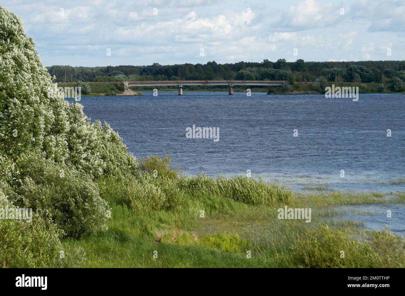 Reinforced concrete road bridge over a small river Stock Photo - Alamy