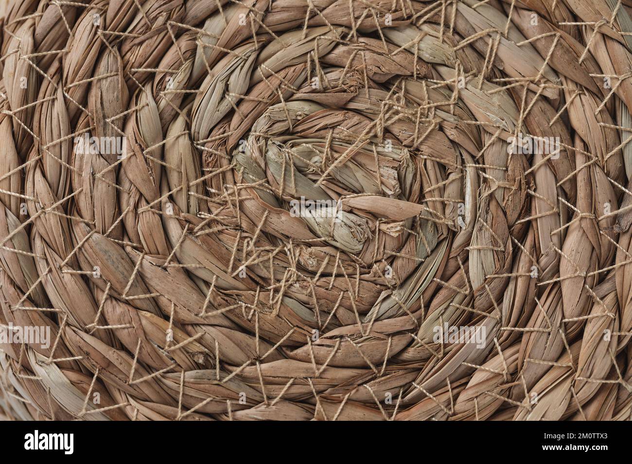Abstract wicker seagrass basket texture background. Circle spiral ...