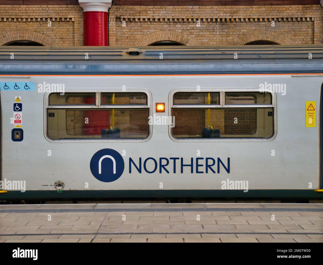 Corporate branding on a Northern Trains railway train carriage at ...