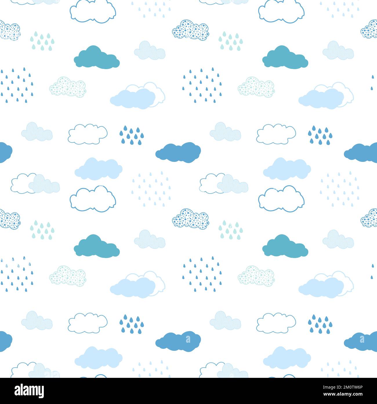 Hand-drawn vector clouds isolated seamless pattern Stock Vector Image ...