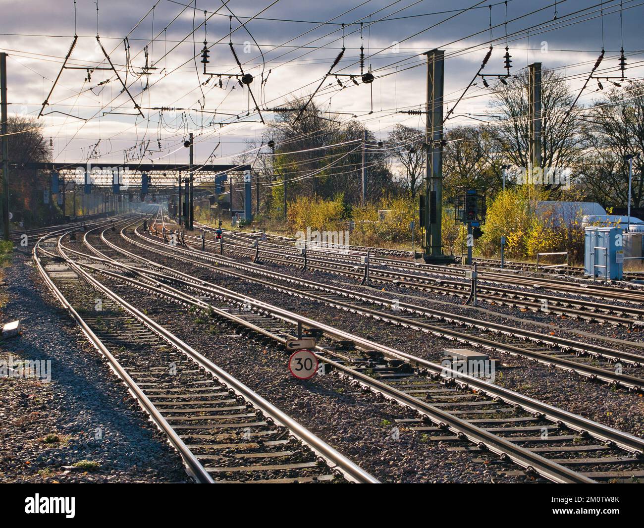 Overhead rail power lines hi-res stock photography and images - Alamy