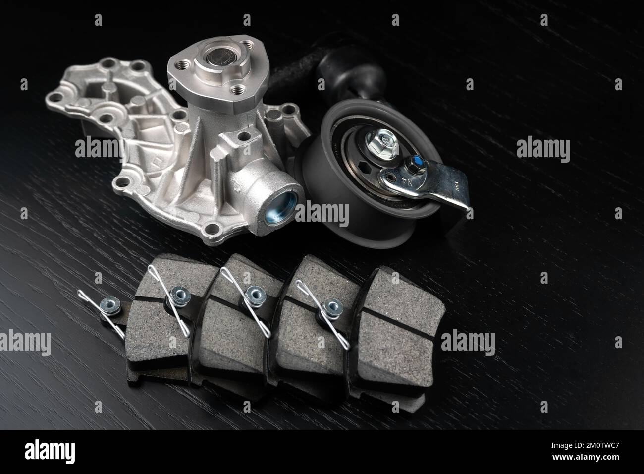 Close up auto parts spare parts car on black background. Auto parts ...