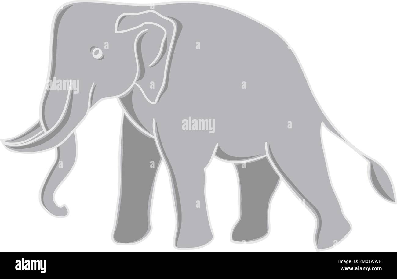 Gray vector flat cartoon elephant Stock Vector Image & Art - Alamy