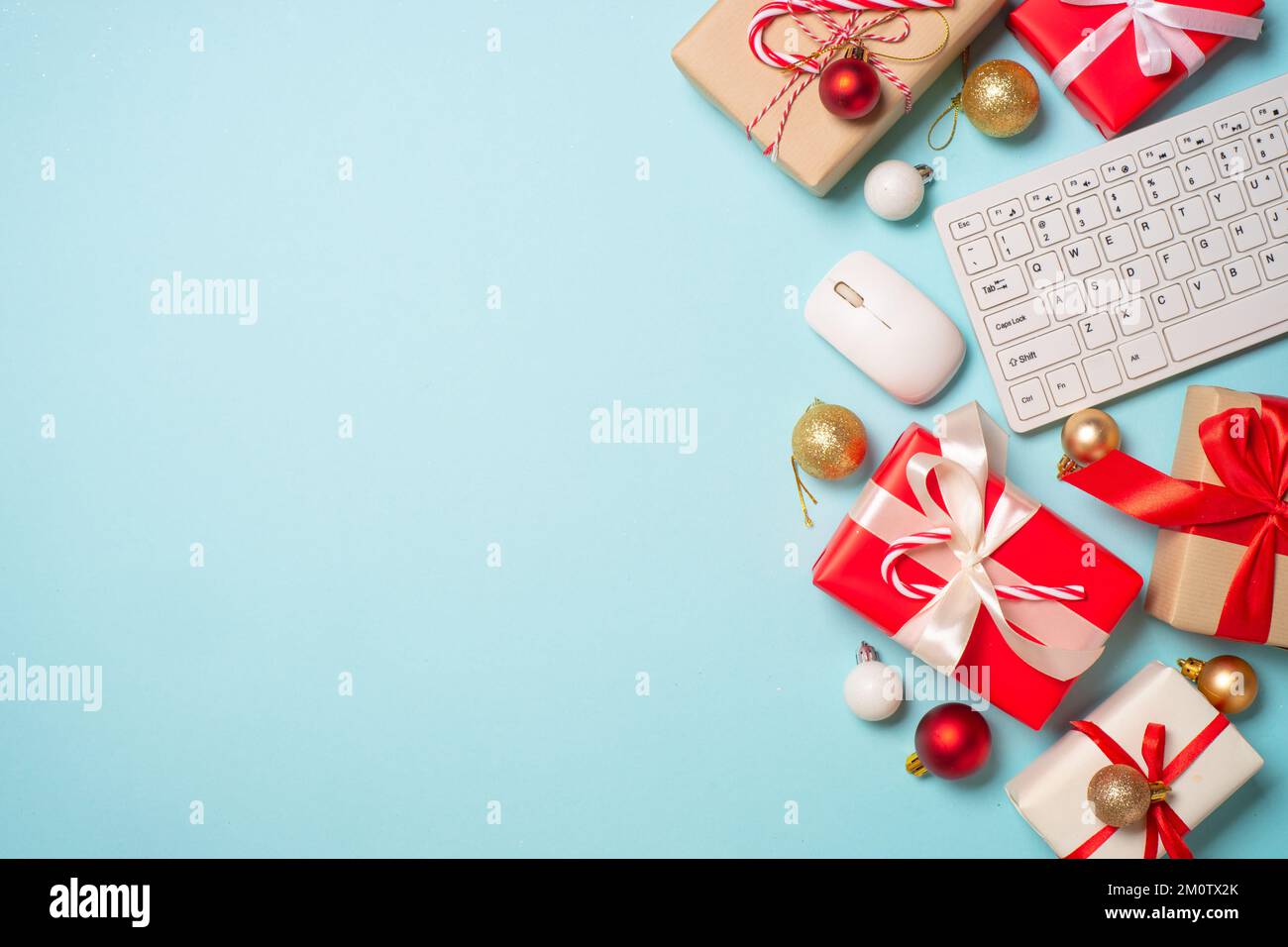 Boxing day concept, online shopping with holiday decorations Stock ...