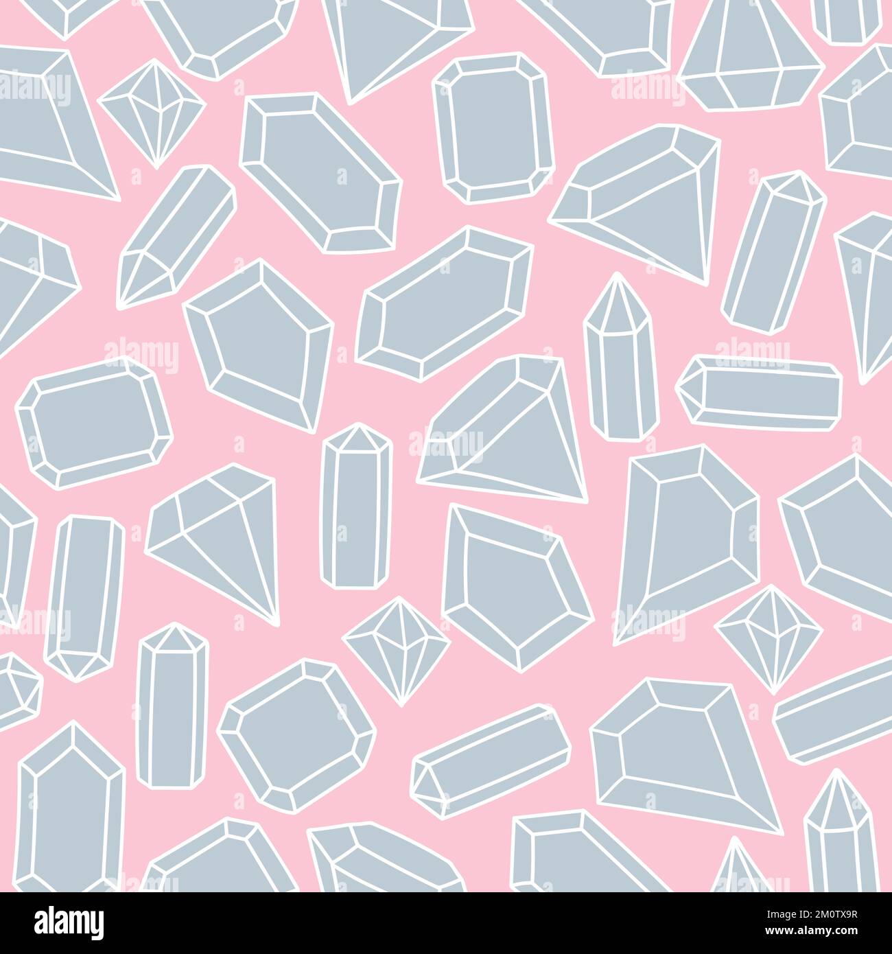 Grey gemstones on pink background vector seamless pattern Stock Vector ...