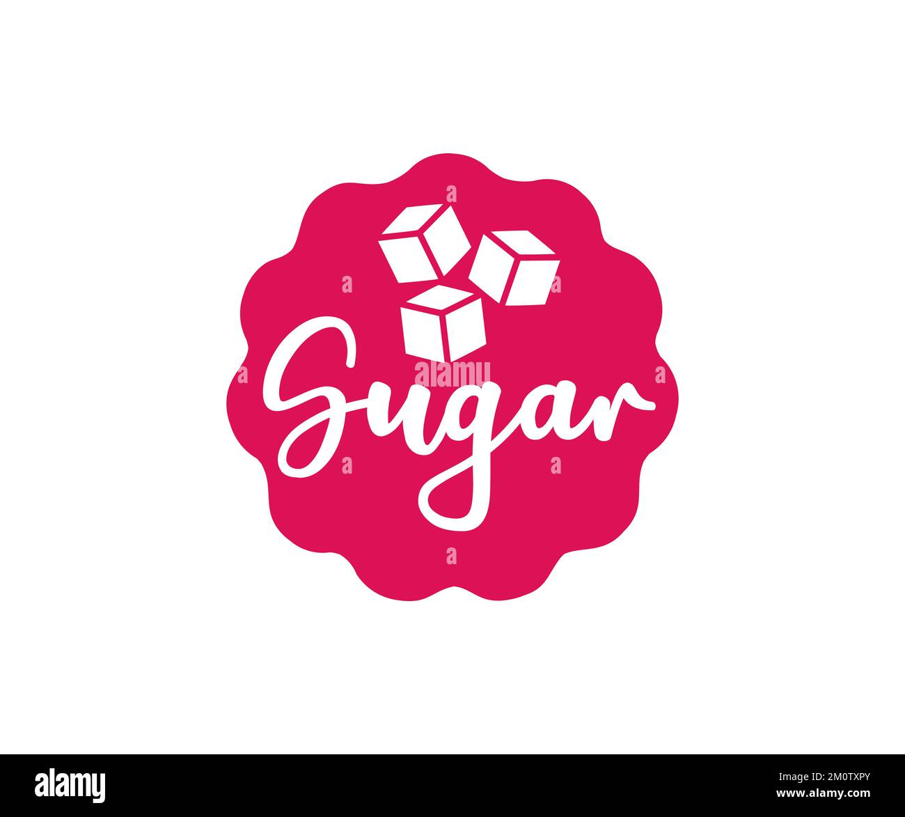 Sugar cubes, label or sticker, mark, sign logo design. Refined sugar ...