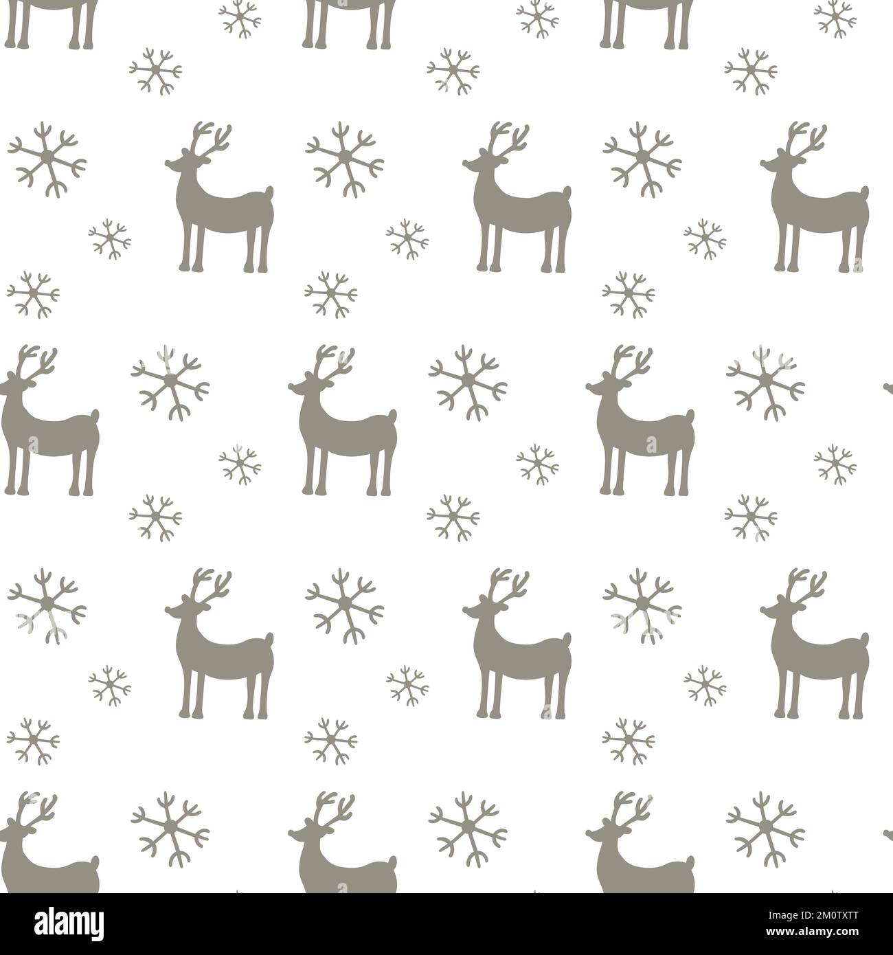 Reindeer's and snowflakes isolated light color vector seamless pattern ...