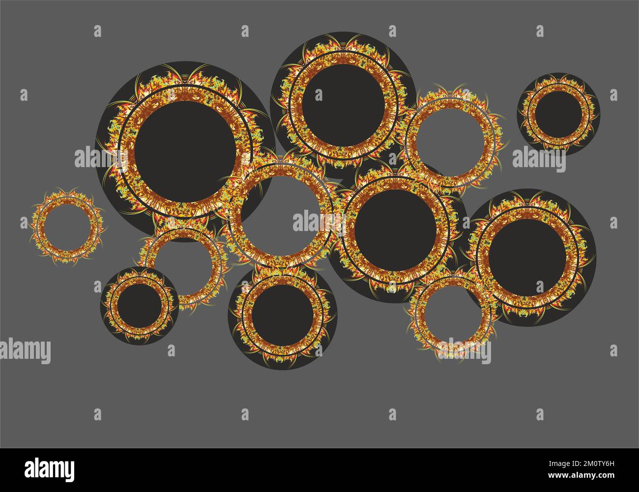 Gray background with ornamental floral frames. Decorative framework for ...