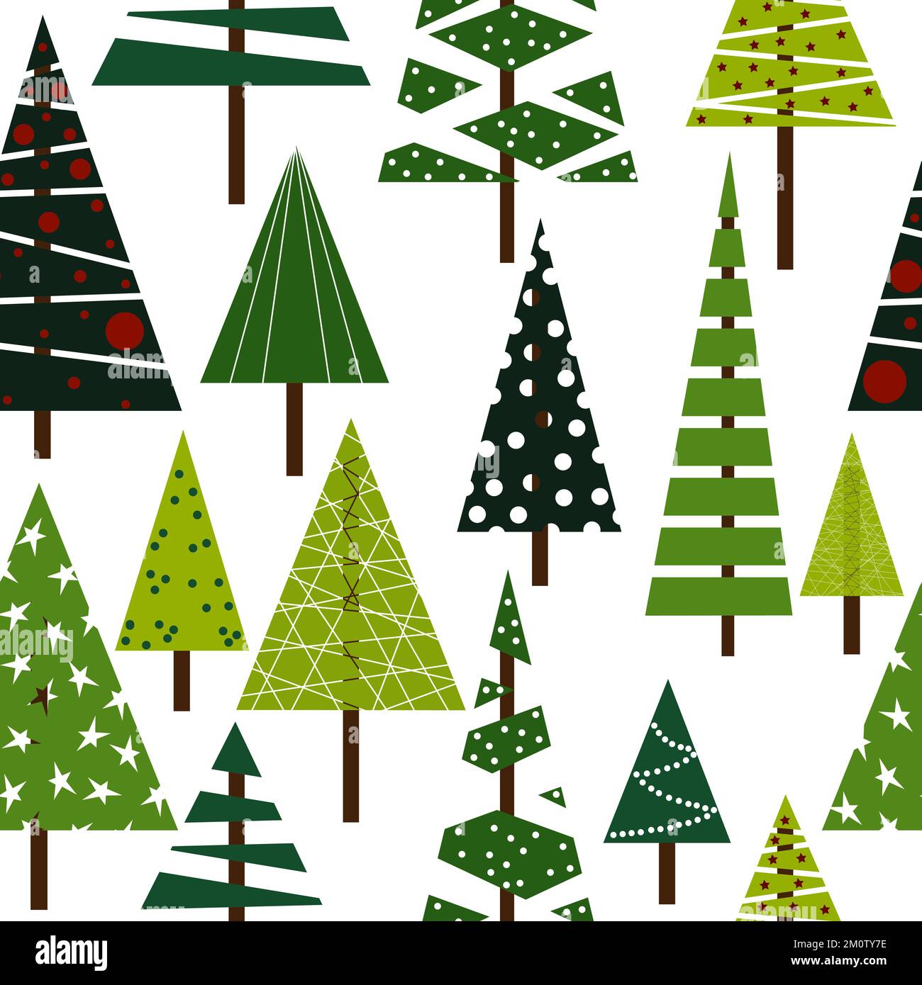 Vector illustration Christmas trees isolated on white seamless pattern ...