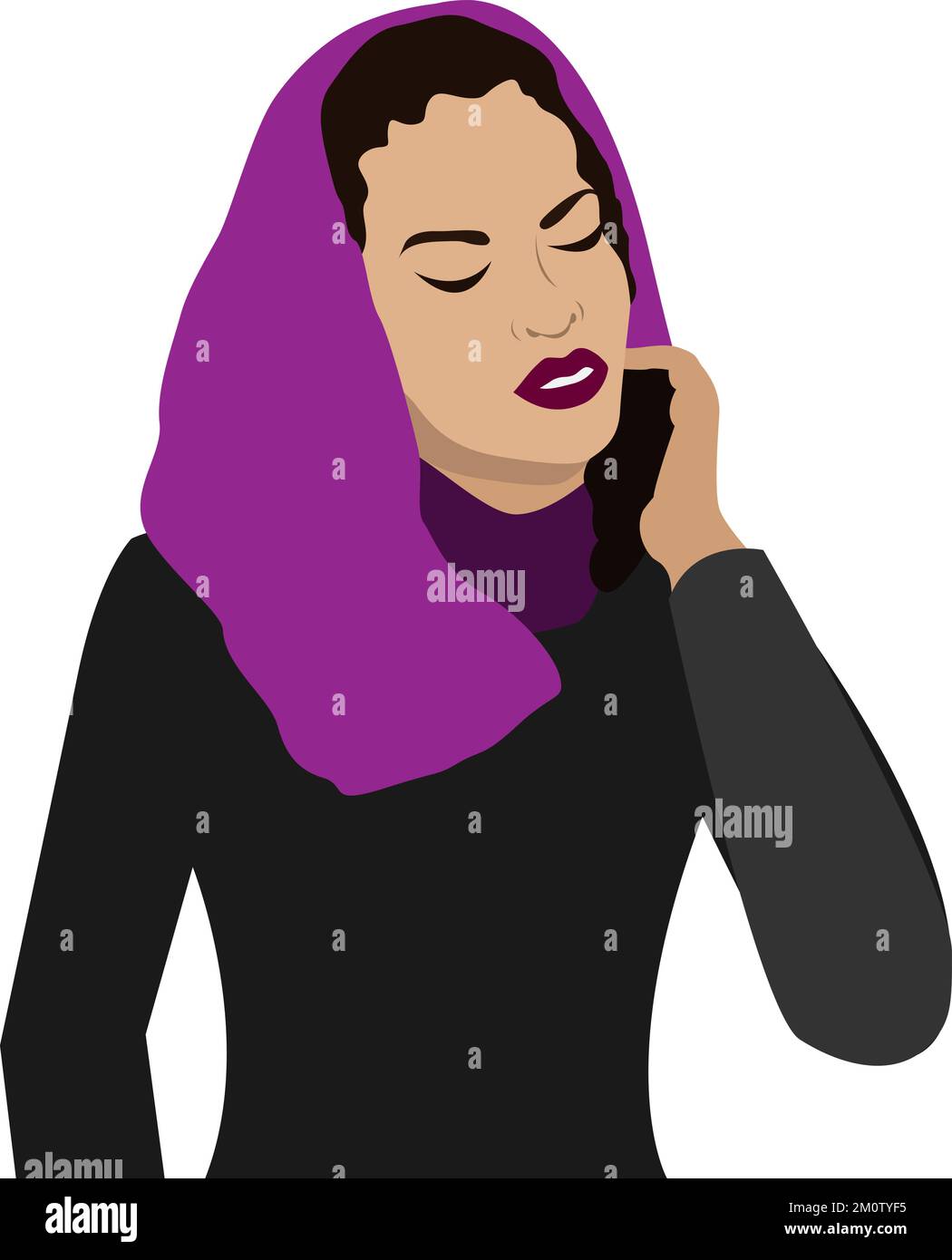 Vector illustration girl with the scarf Stock Vector Image & Art - Alamy