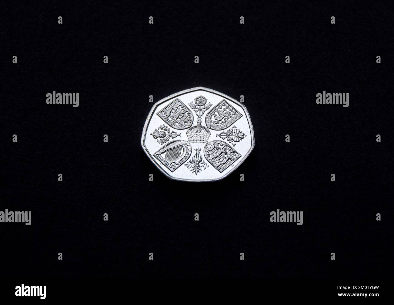 London, England, UK. 8th Dec, 2022. The new 50p coin, with a portrait ...