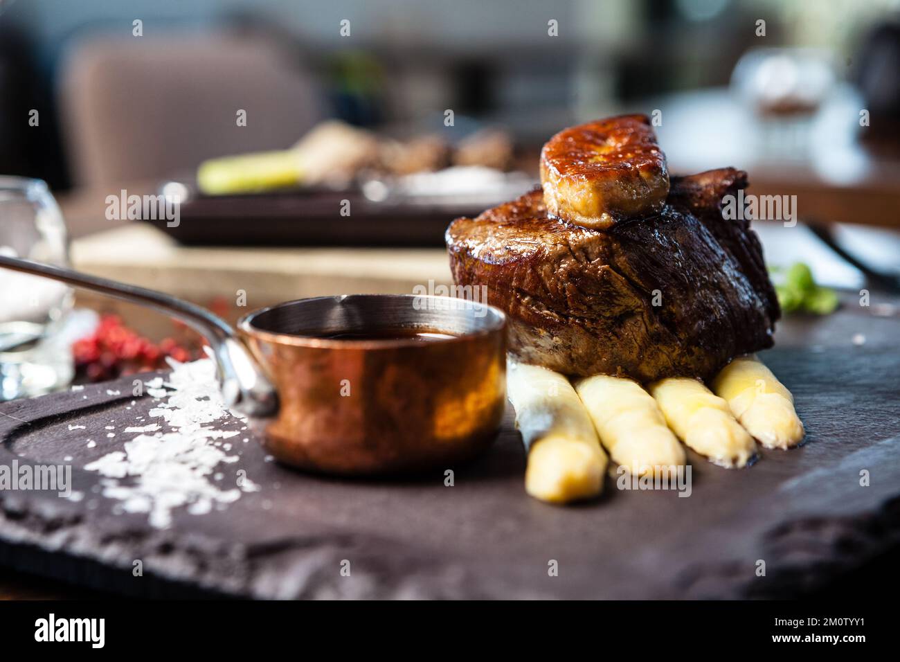 Tournedos Rossini. Foie gras, Black Angus beef tenderloin, white ...