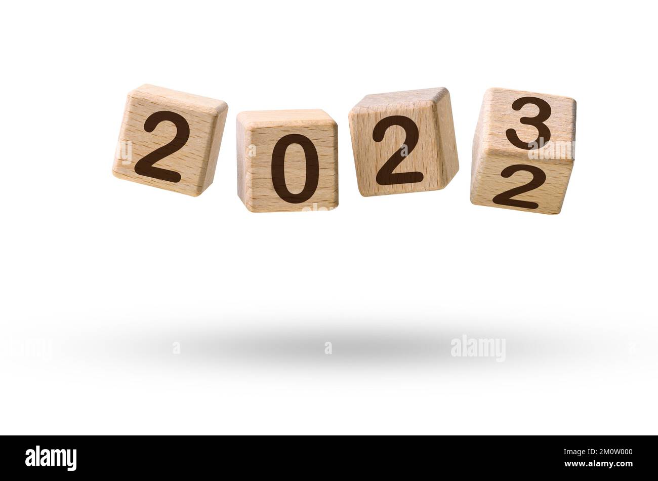 Happy new year concept. Wooden cube blocks changing from New year 2022 ... Happy new year concept. Wooden cube blocks changing from New year 2022 ...