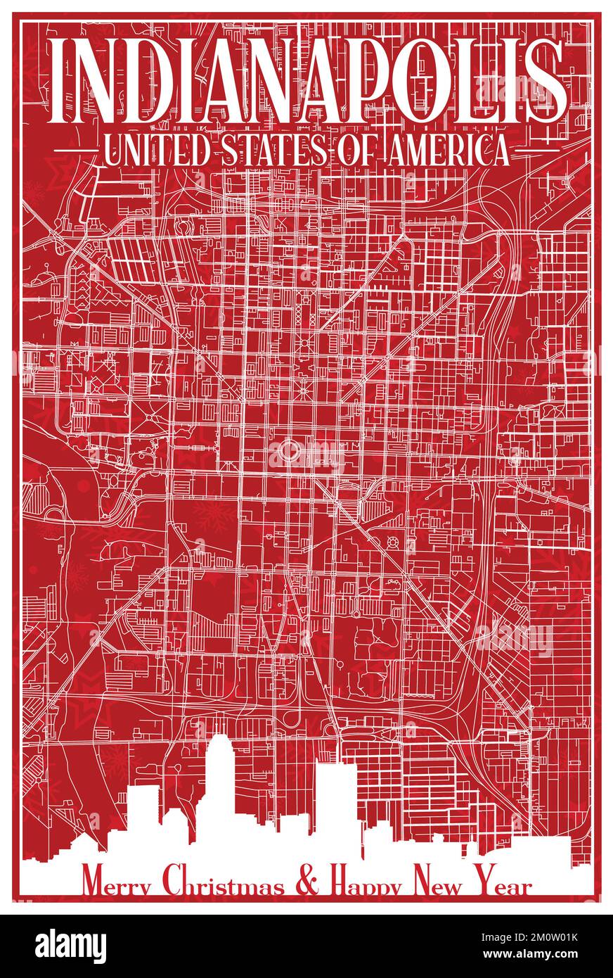 Christmas postcard of the downtown INDIANAPOLIS, UNITED STATES OF ...