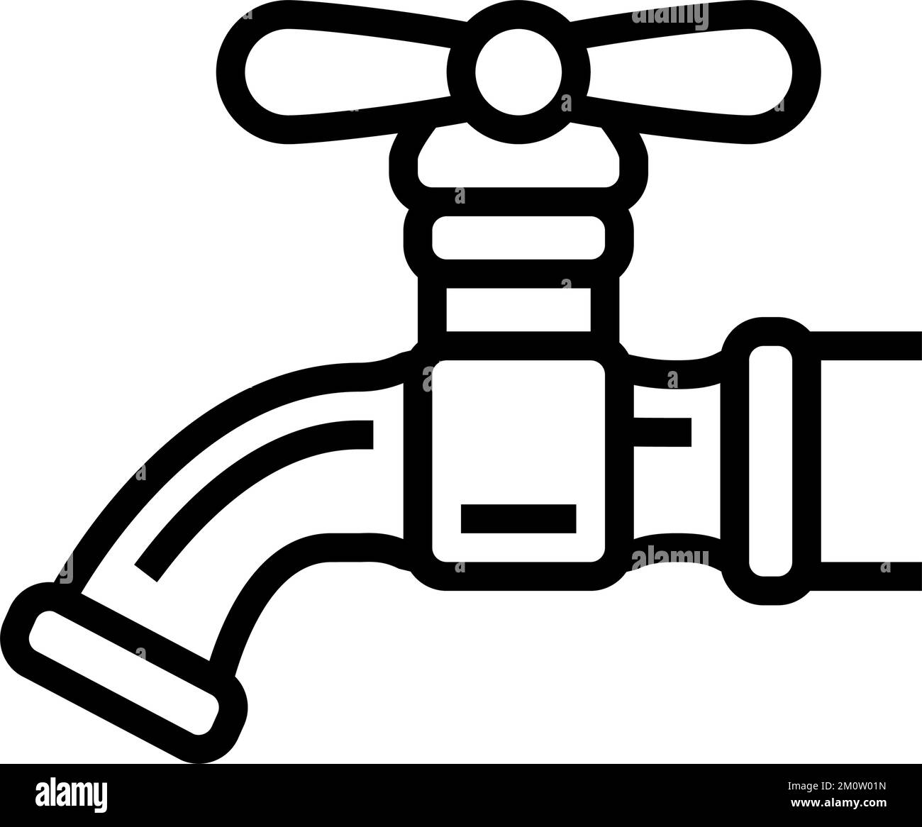 metal faucet water line icon vector illustration Stock Vector Image ...